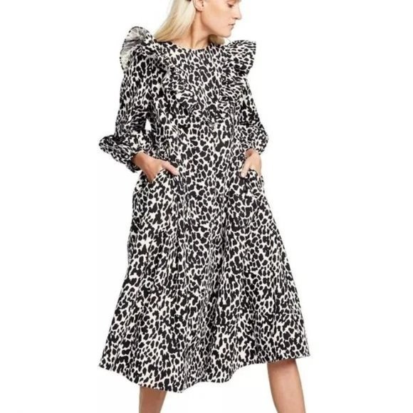 Target | Dresses | Nwt Sandy Liang Target Womens Leopard Print Long ...